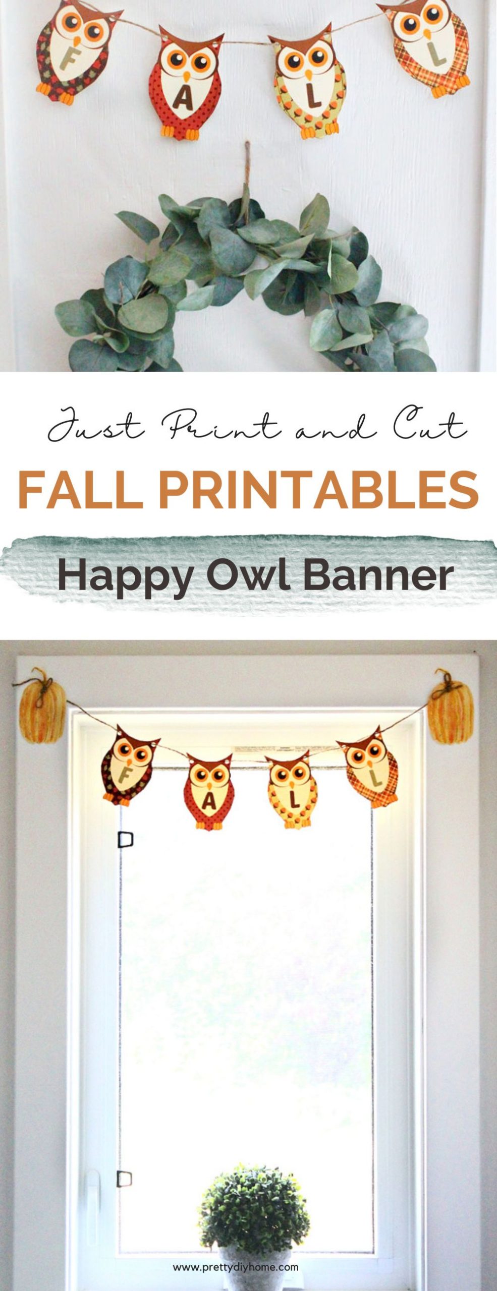 Free Printable Banner For Fall With Owls And Pumpkins
