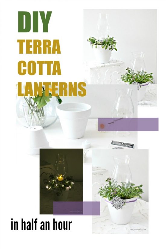 How to Make a Floral Lantern with Painted Terra Cotta Pots