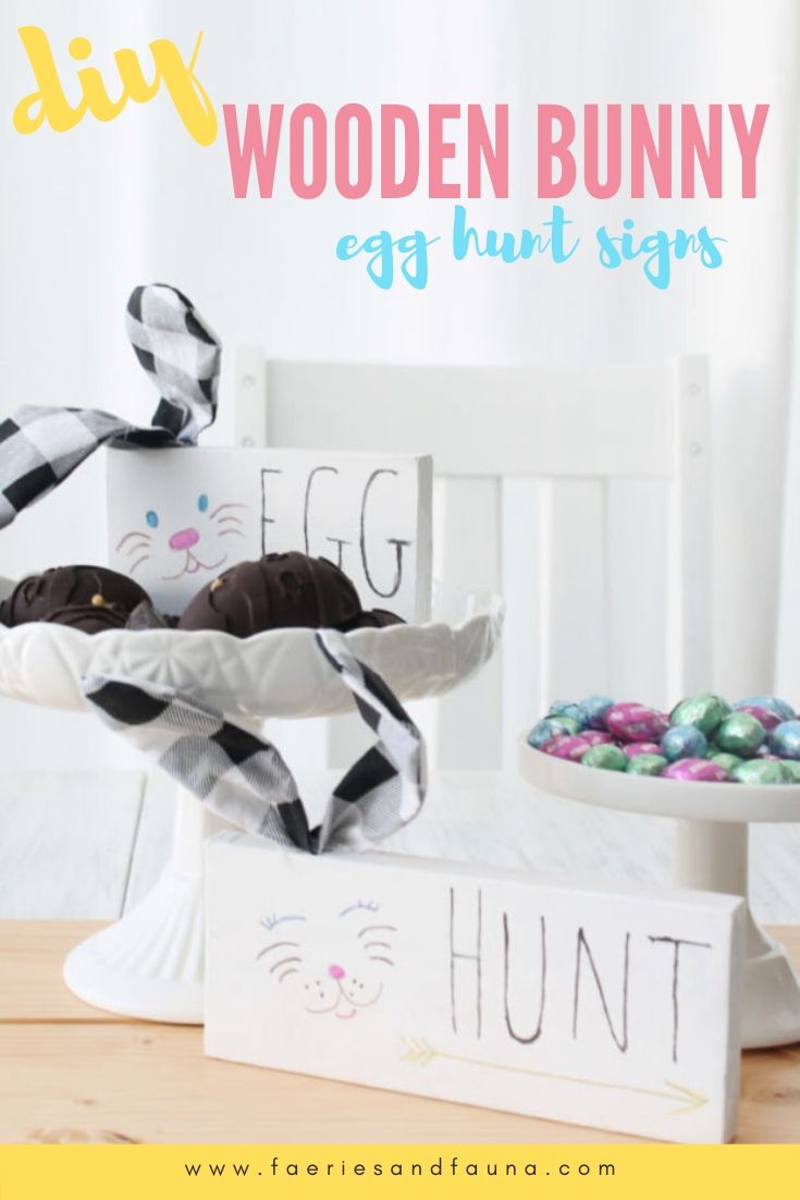 DIY Shelf Sitter Easter Bunny Hunt Signs