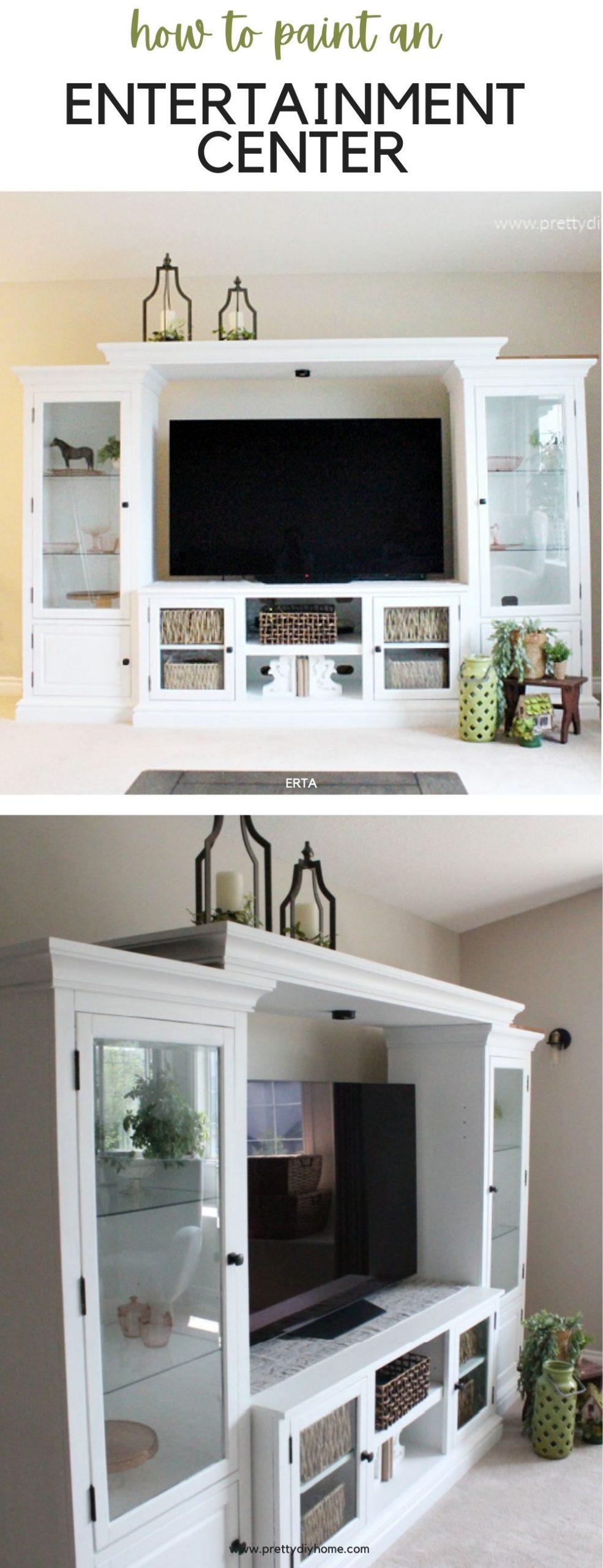 Entertainment Center Makeover In White