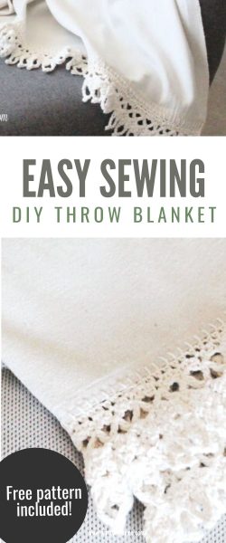 DIY Farmhouse Throw With Cotton Wool Edging