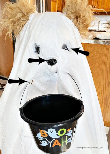 Halloween DIY Decoration Dog in Ghost Costume - Pretty DIY Home